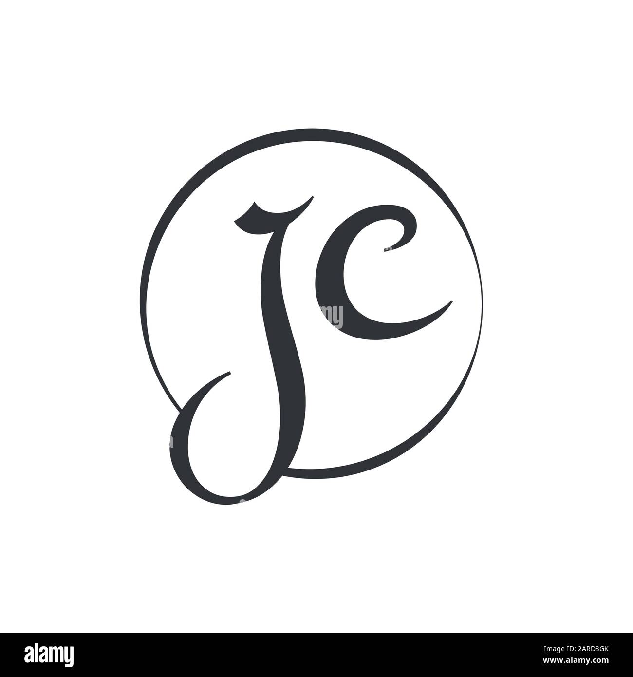 Letter Jc Logo Design Vector Template Initial Linked Letter Design Jc Vector Illustration Stock