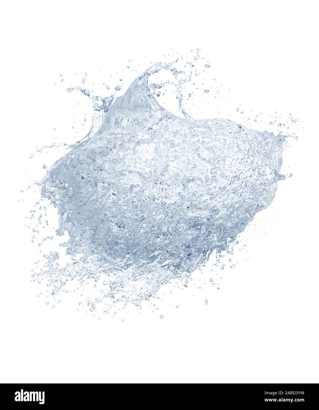 Flying water splash close up. Isolated on white, clipping path included ...