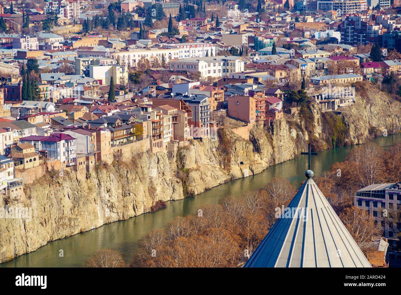 Winter Panorama of Tbilisi from a bird's eye view Stock Photo - Alamy