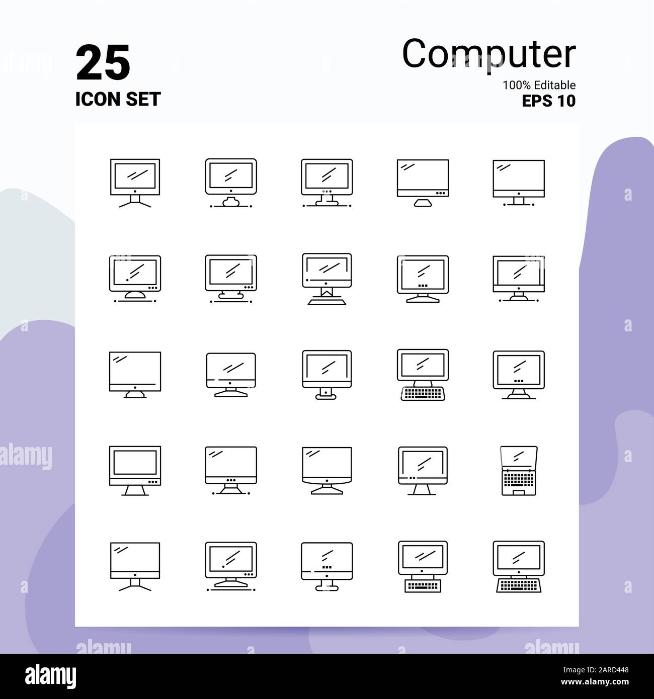 25 Computer Icon Set. 100% Editable EPS 10 Files. Business Logo Concept ...