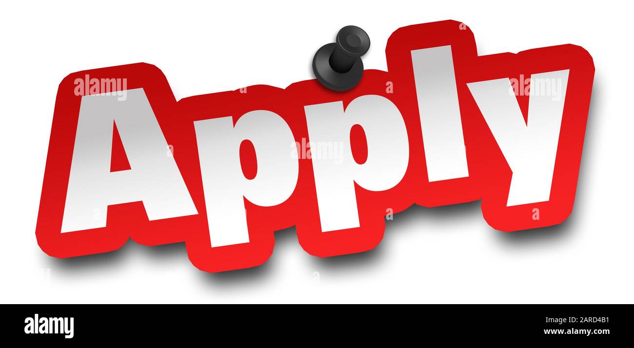 apply concept 3d illustration isolated on white background Stock Photo ...