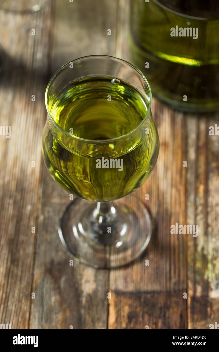 Organic Green Chartreuese Liqueur in a Glass Stock Photo - Alamy