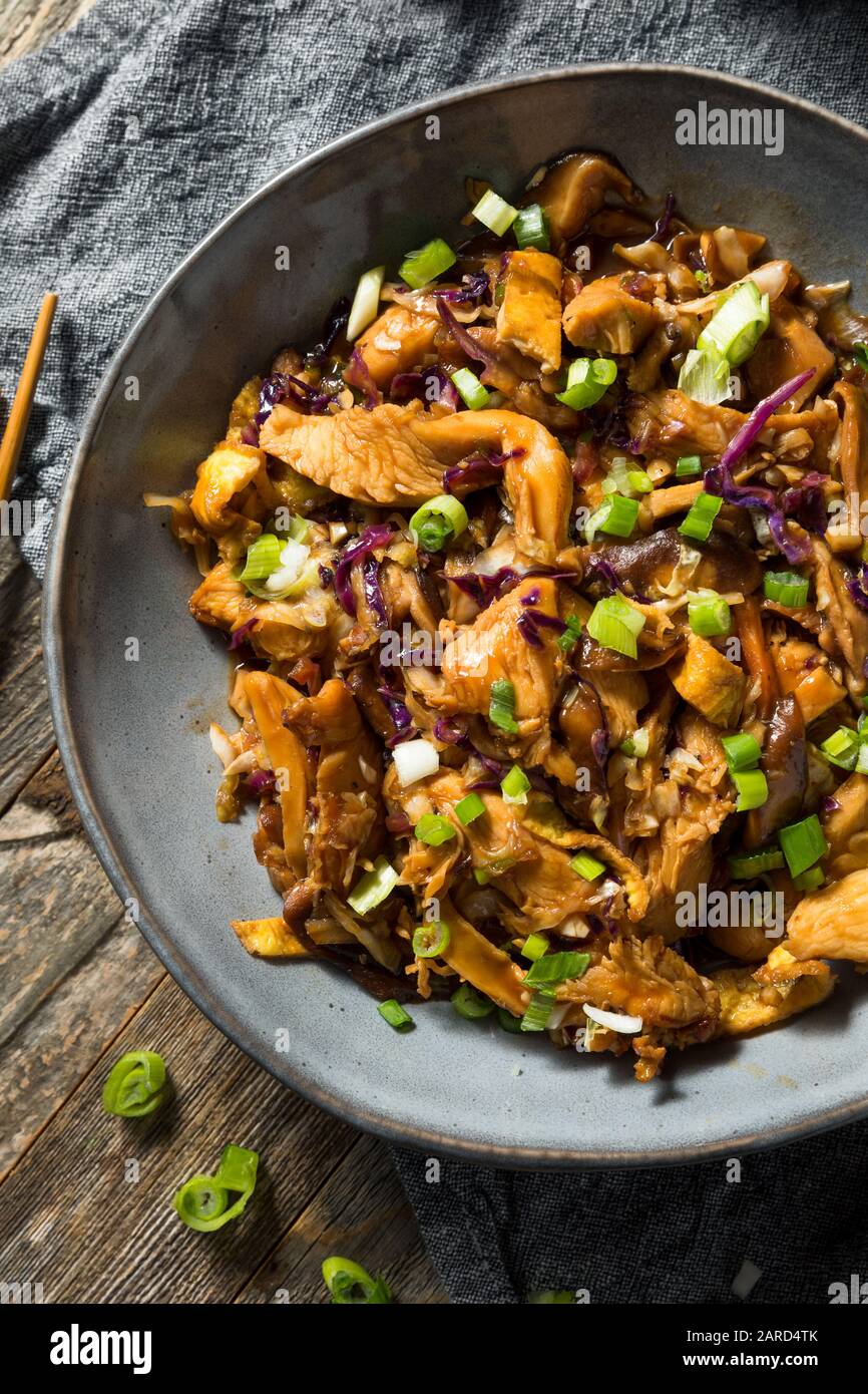 Homemade Chinese Mu Shu Pork with Scallions and Cabbage Stock Photo - Alamy