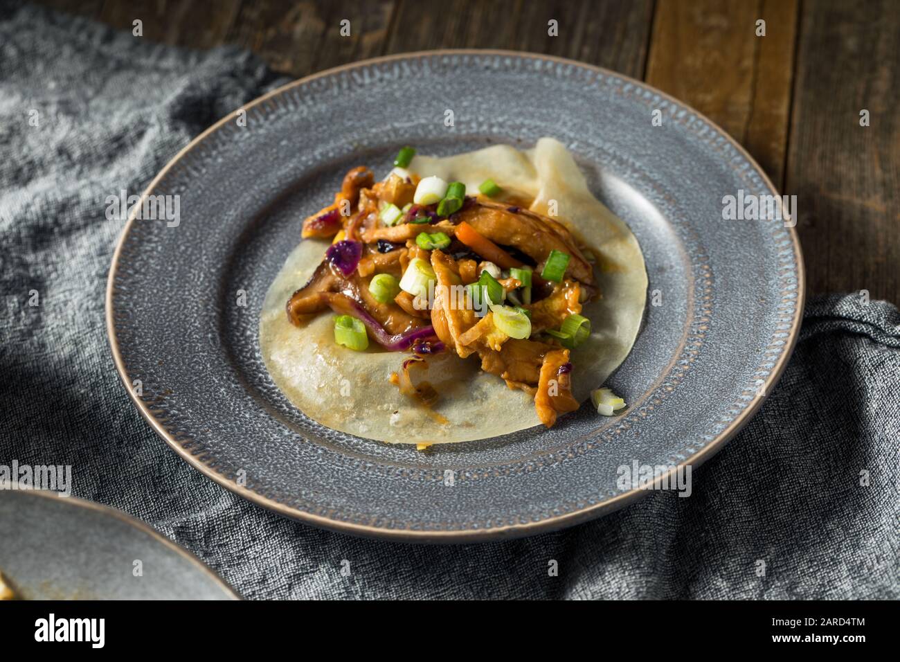 Homemade Chinese Mu Shu Pork with Scallions and Cabbage Stock Photo - Alamy