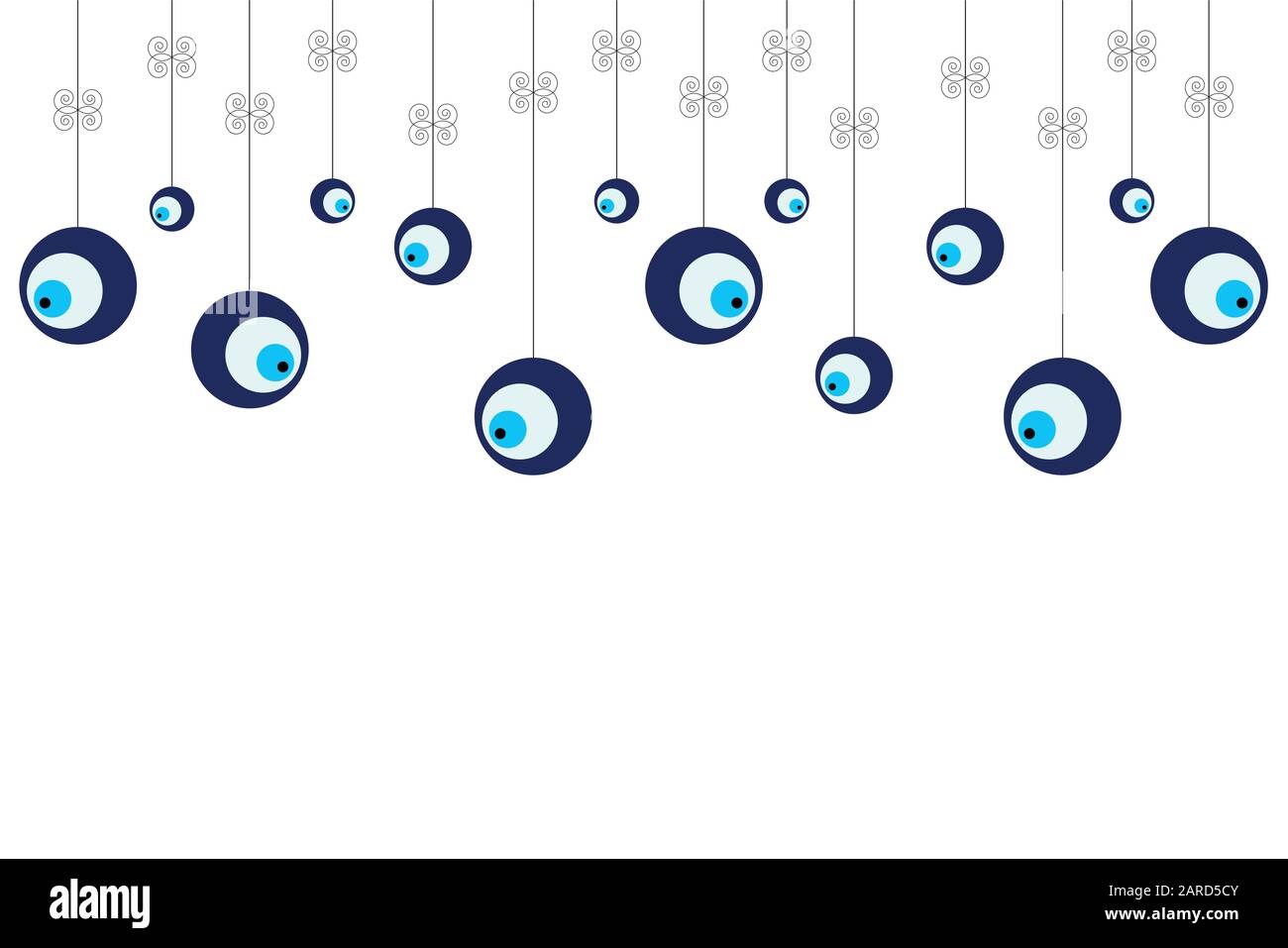 horizontal banner with blue evil eyes vector Stock Vector Image & Art ...