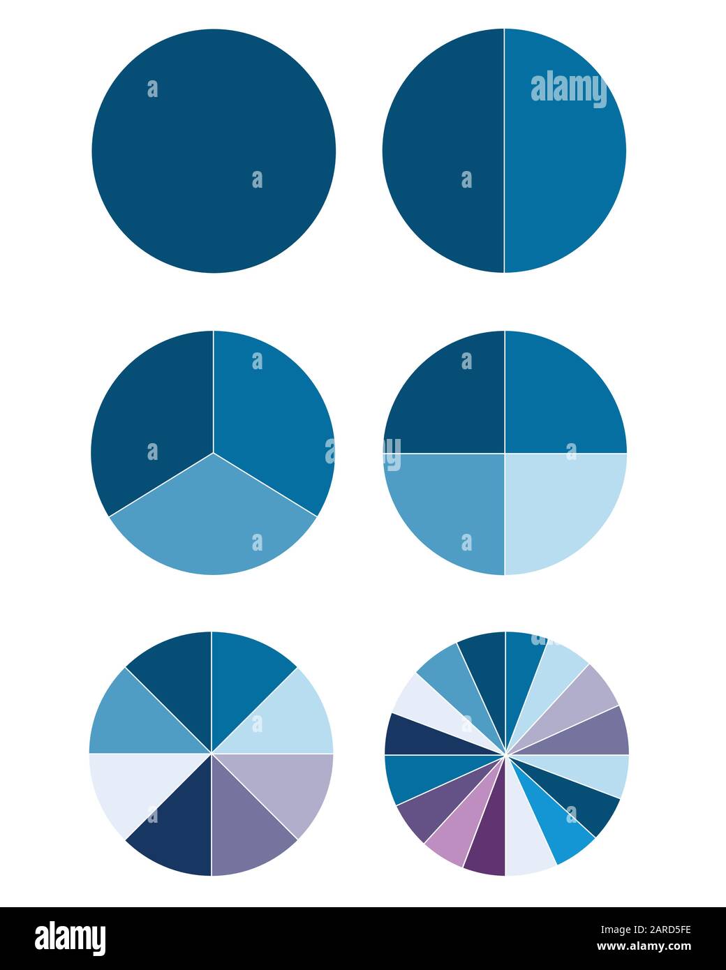 pie charts - diagrams for infographics - blue colors Stock Vector Image ...