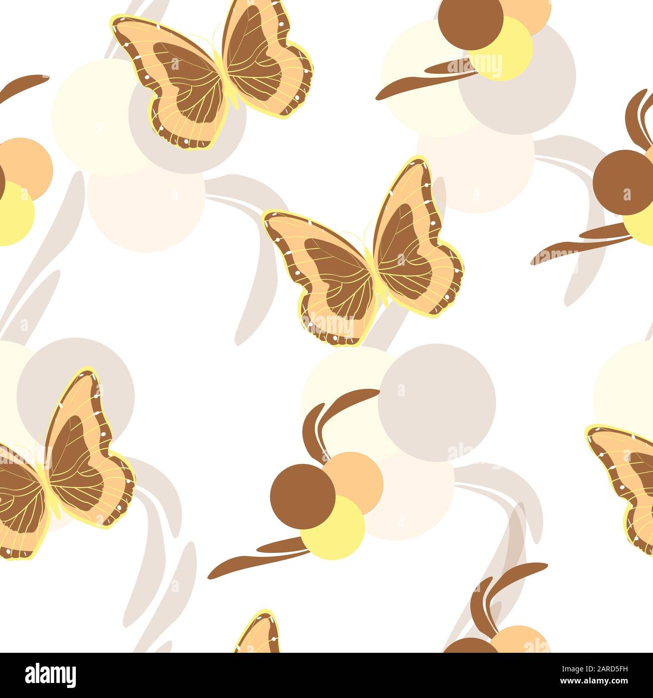 seamless pattern with brown butterflies vector Stock Vector Image & Art ...