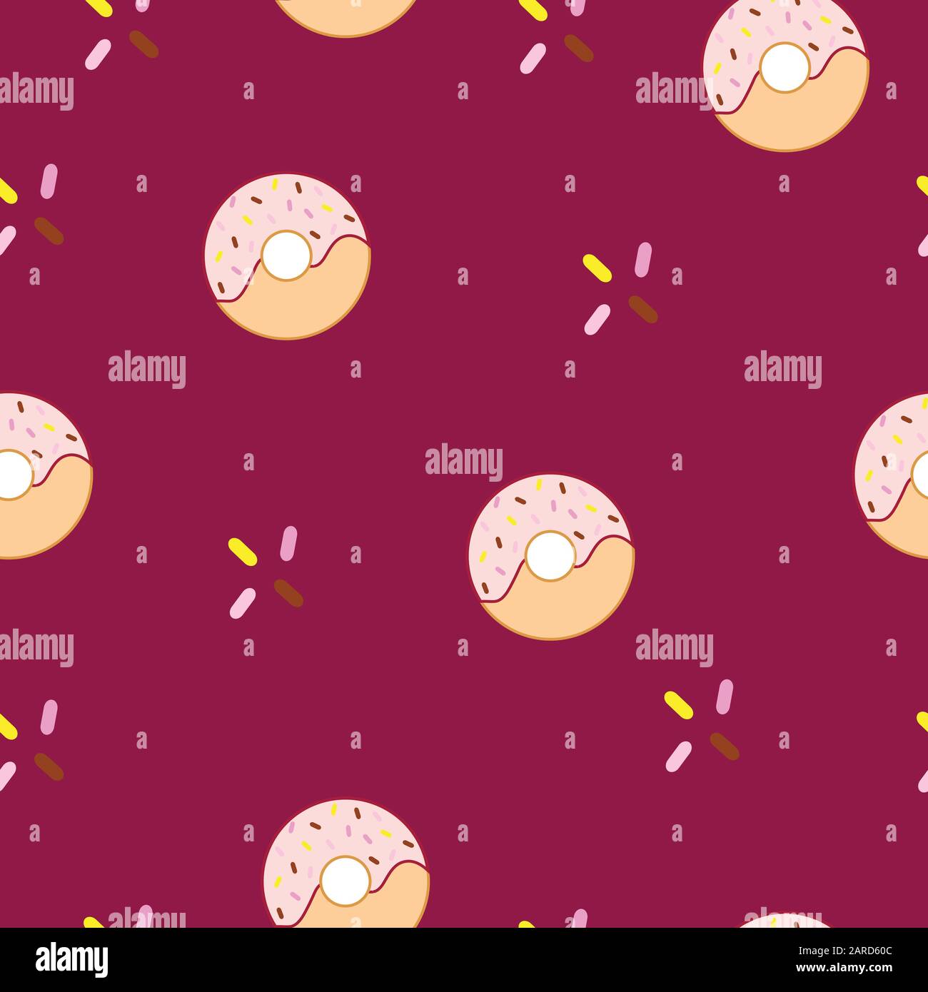 pink seamless pattern with pink donuts vector Stock Vector Image & Art ...