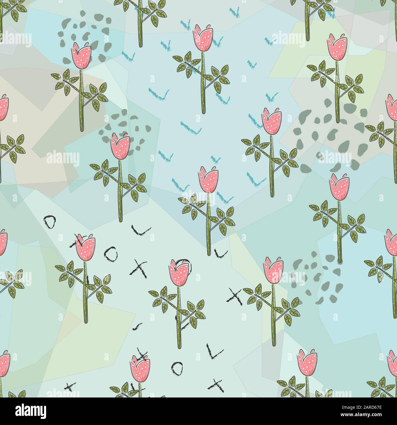 Seamless Hand Drawn Floral Pattern. Lovely Delicate Design. Repeating ...