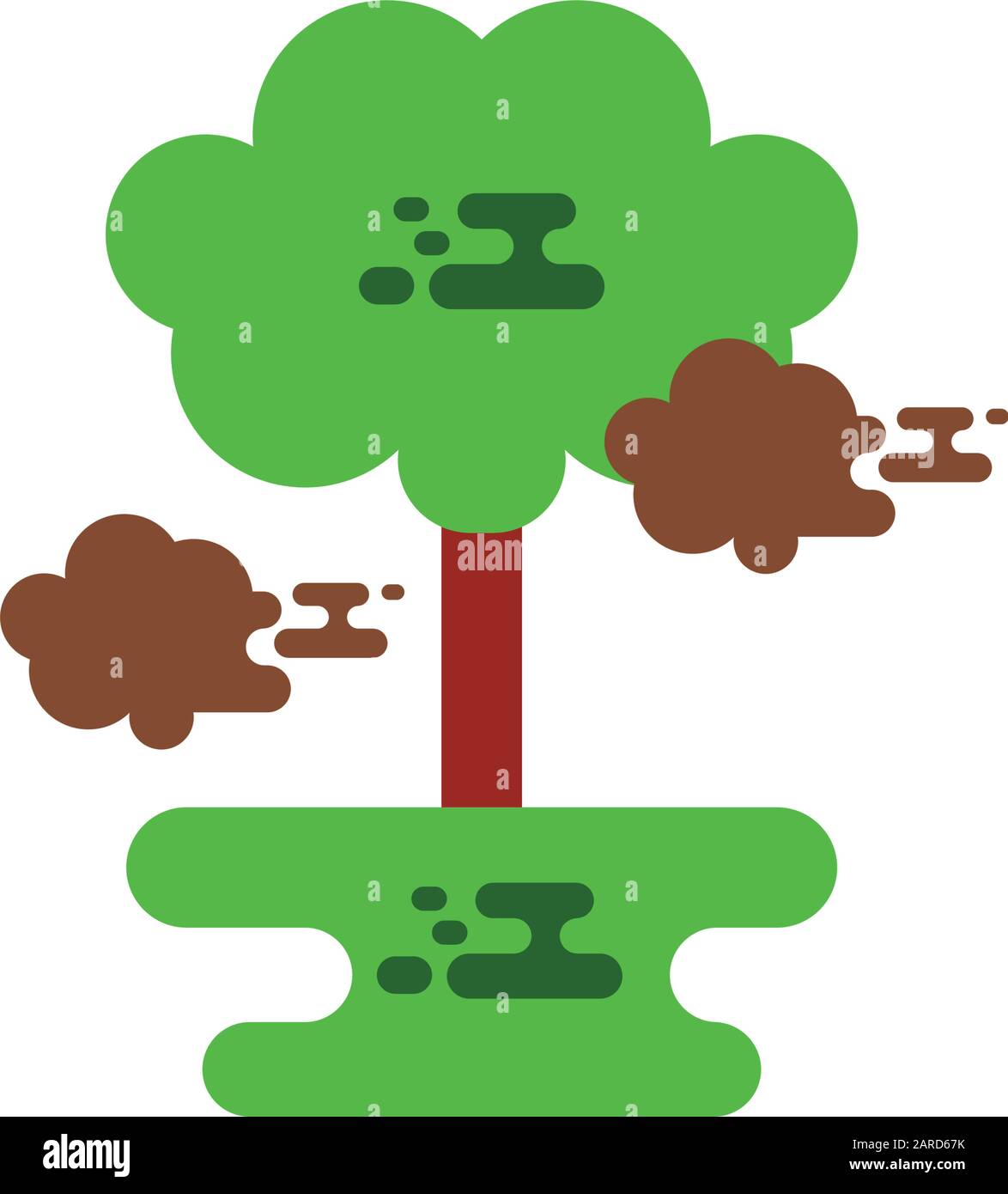 Tree with smoke design, Pollution factory environment dirty danger ...