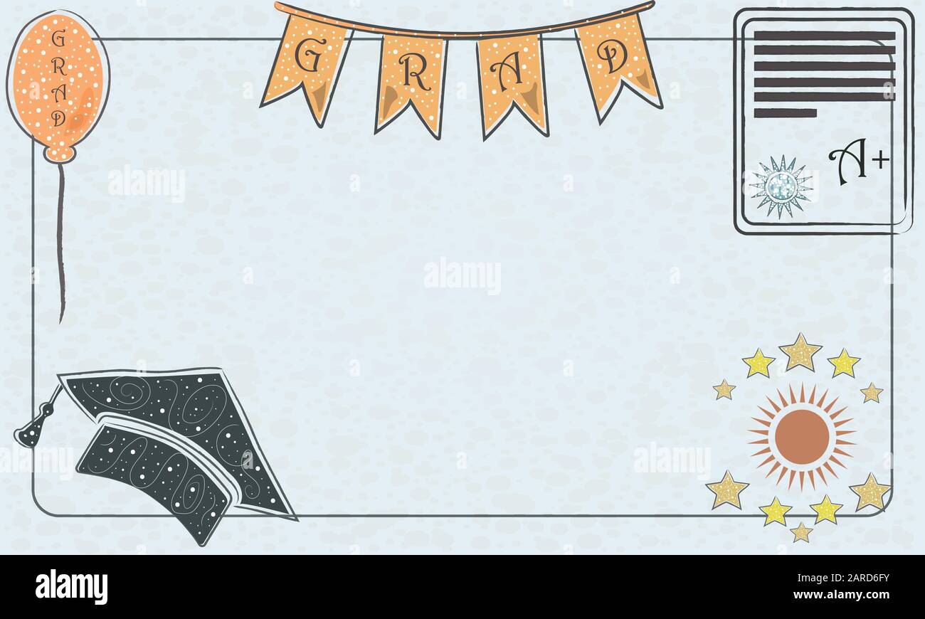 Graduation Diploma and Cap on Paper Background. Retro Style. From Retro ...