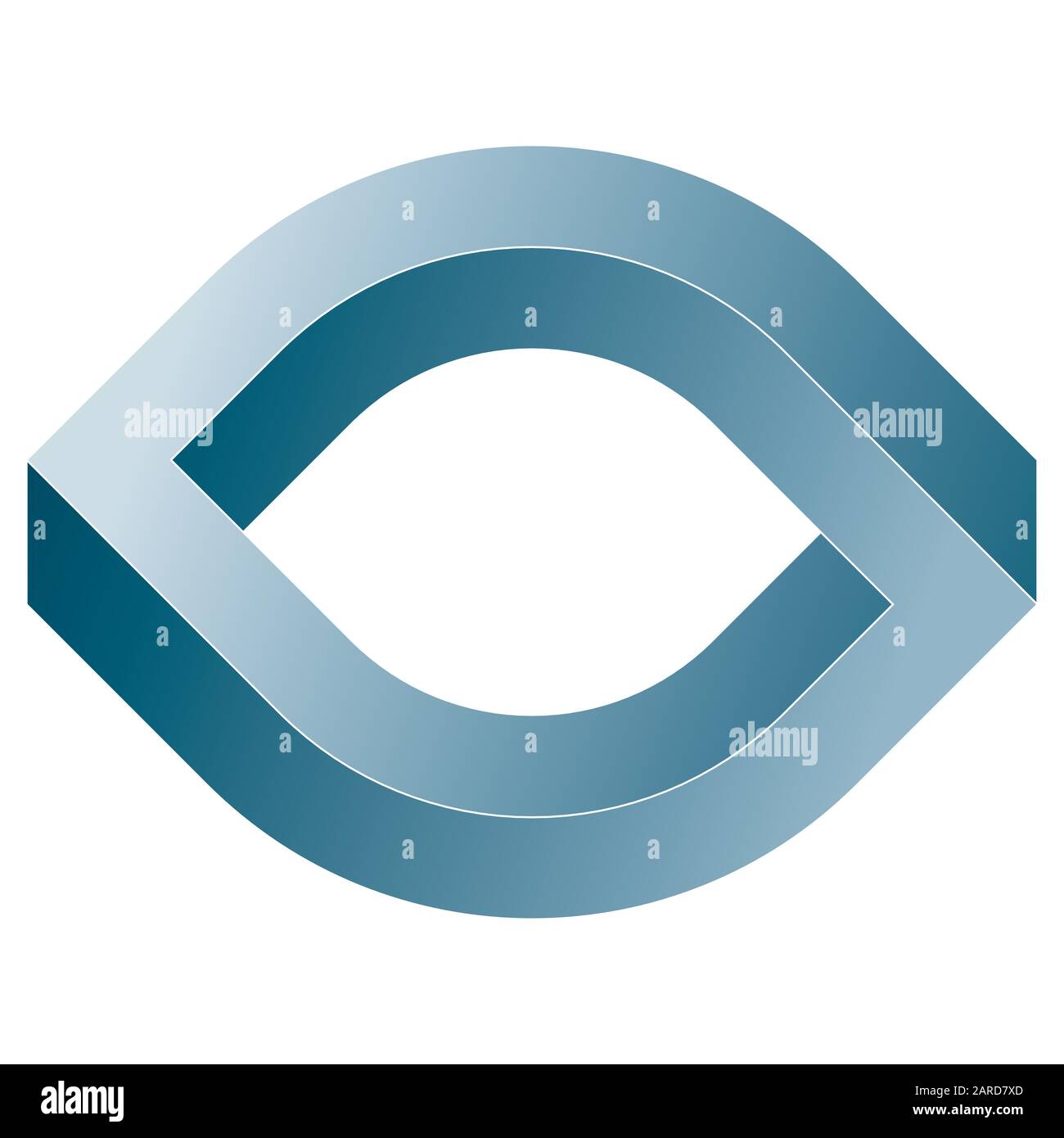 Impossible eye icon. Vector optical illusion shape on white background ...