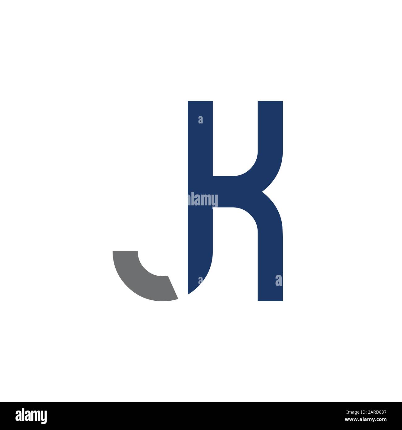 letter JK Logo Design Vector Template. Initial Linked Letter Design JK ...