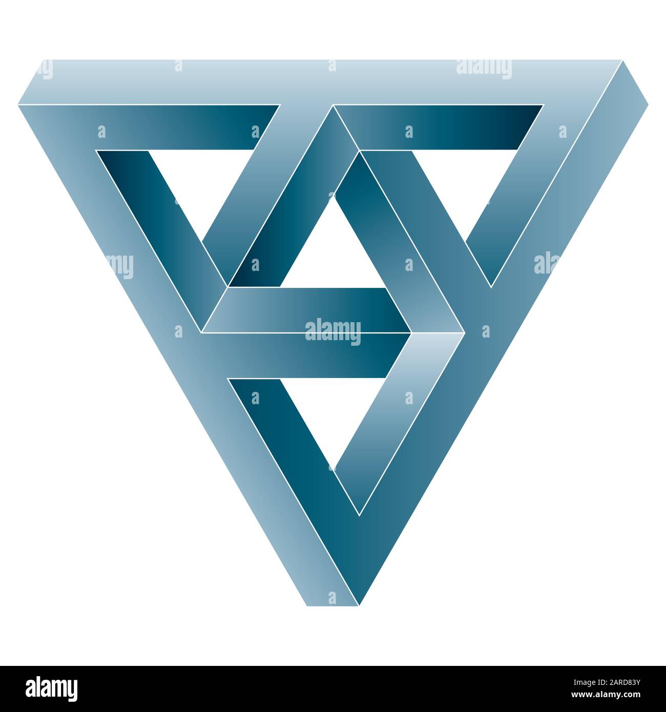 Impossible triangular icon. Vector optical illusion shape on white ...