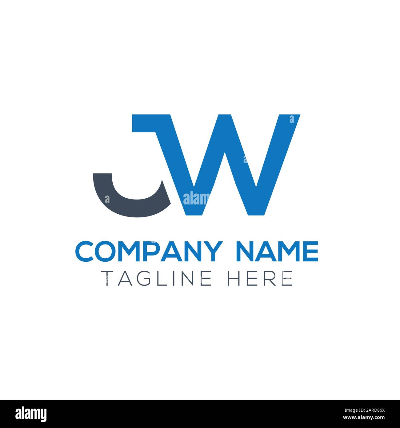 letter JW Logo Design Vector Template. Initial Linked Letter Design JW ...