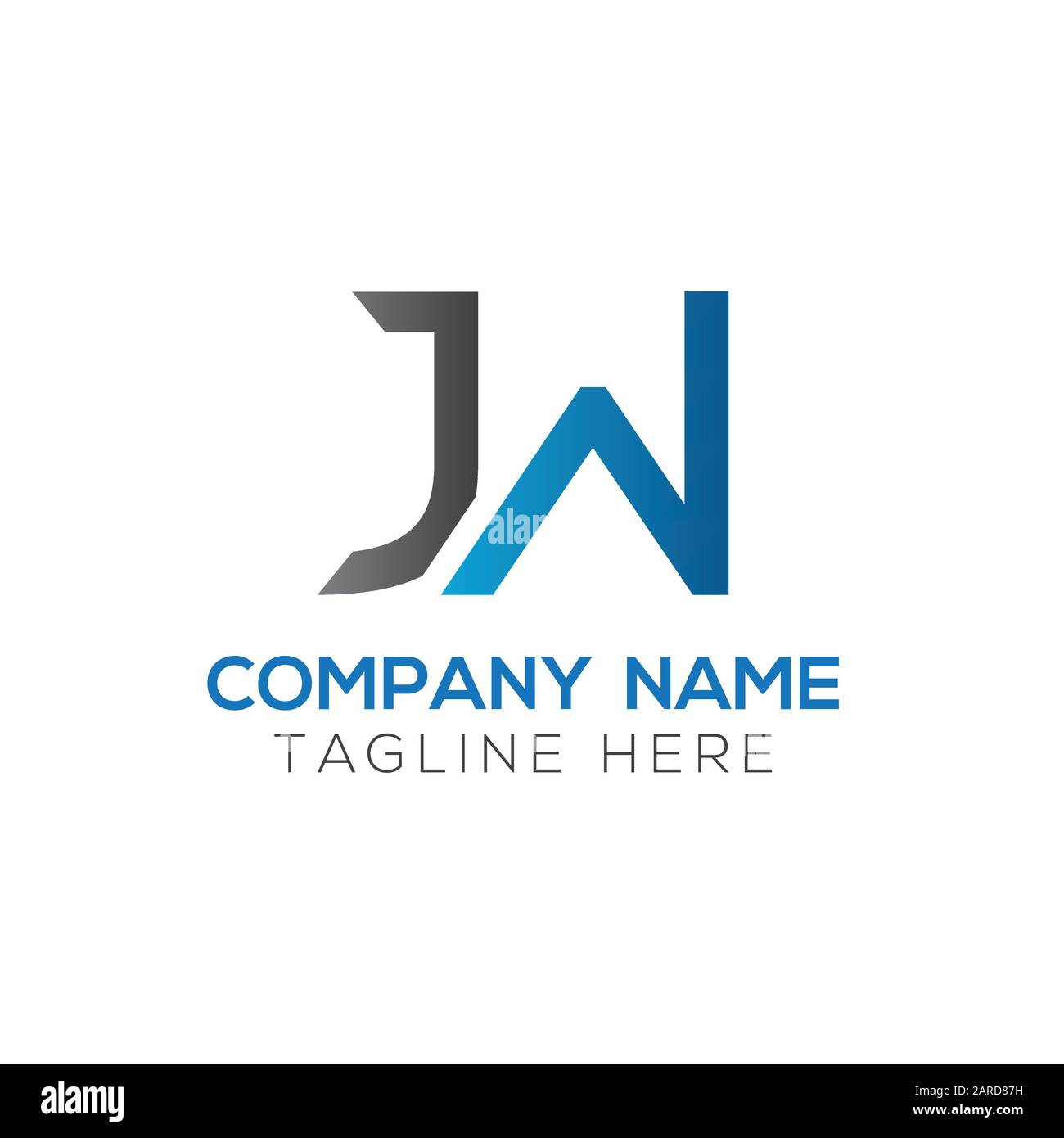 letter JW Logo Design Vector Template. Initial Linked Letter Design JW ...
