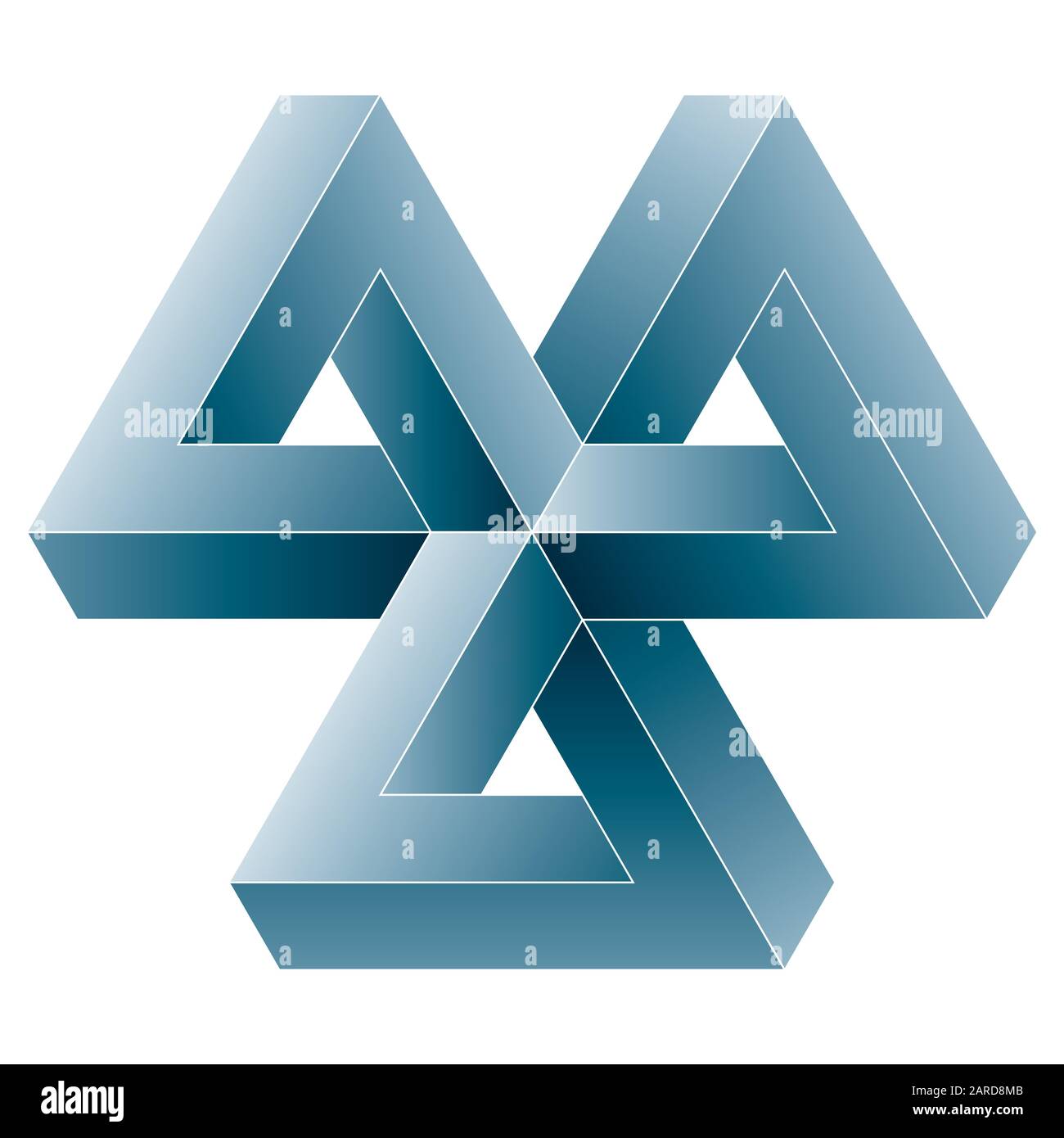 Impossible triangular icon. Vector optical illusion shape on white ...