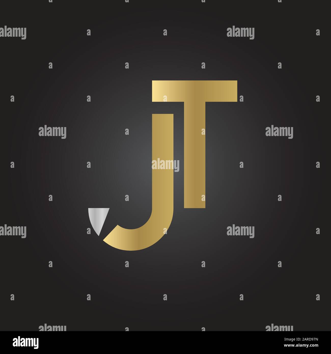 letter JT Logo Design Vector Template. Initial Linked Letter Design JT Vector Illustration Stock ...