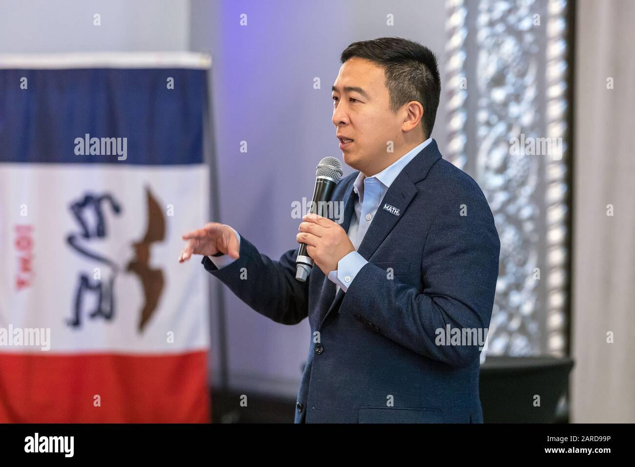 Presidential candidate Andrew Yang holding a campaign rally at Regal on ...