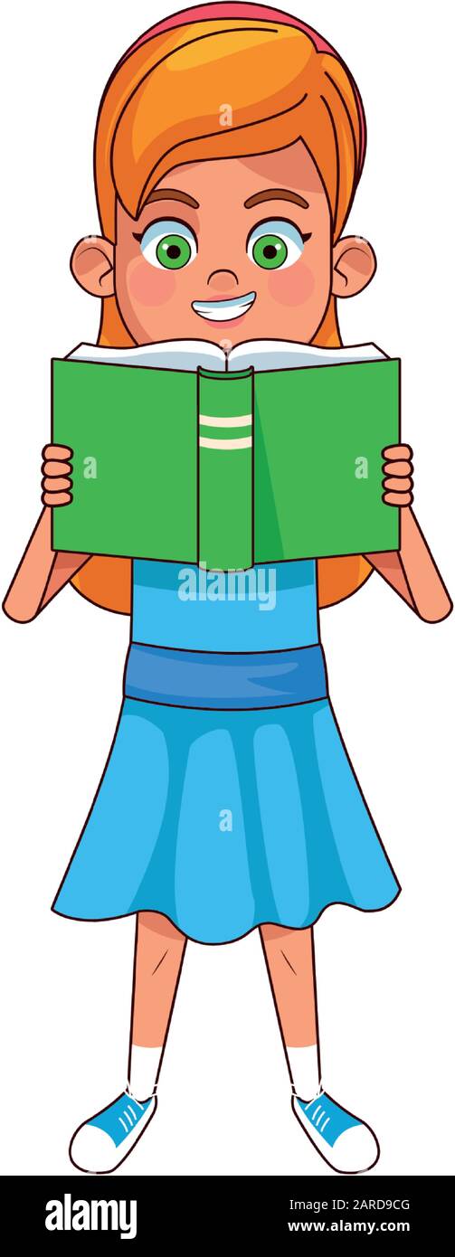 cartoon woman standing and reading a book Stock Vector Image & Art - Alamy