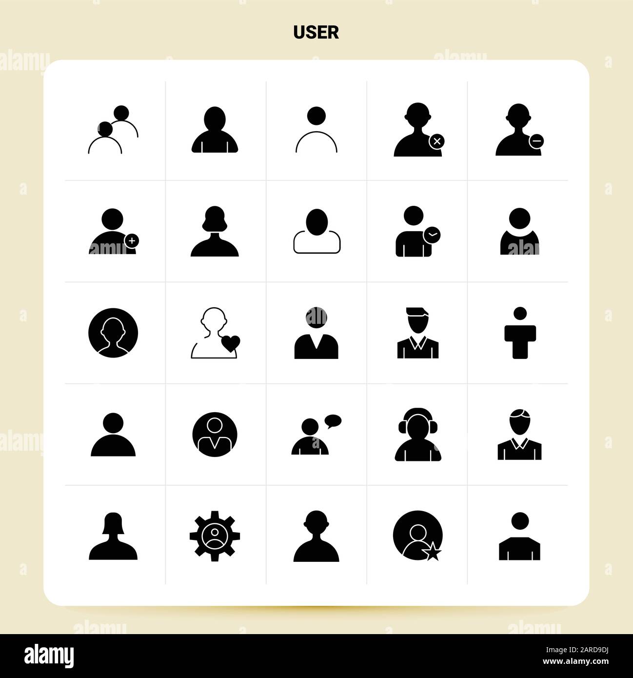 Set of mobile app icons black and white vector user hi-res stock photography and images - Alamy