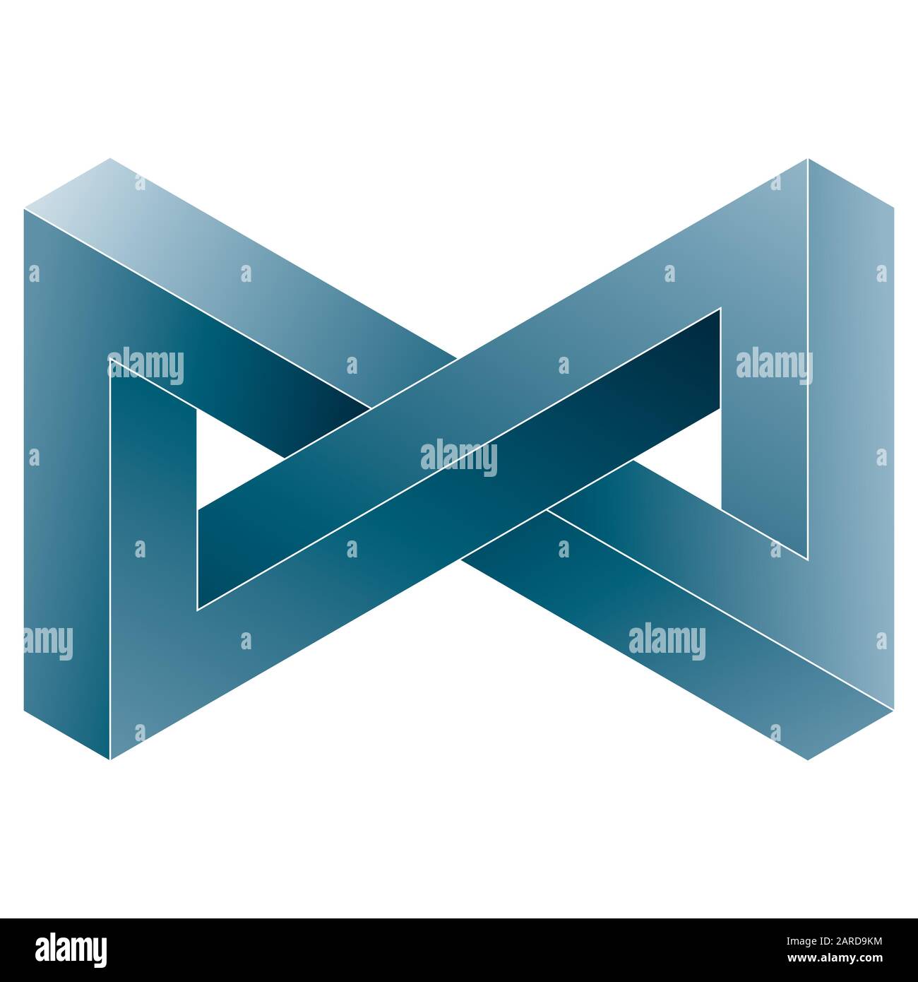 Impossible triangular infinity icon. Vector optical illusion shape on ... Impossible triangular infinity icon. Vector optical illusion shape on ...