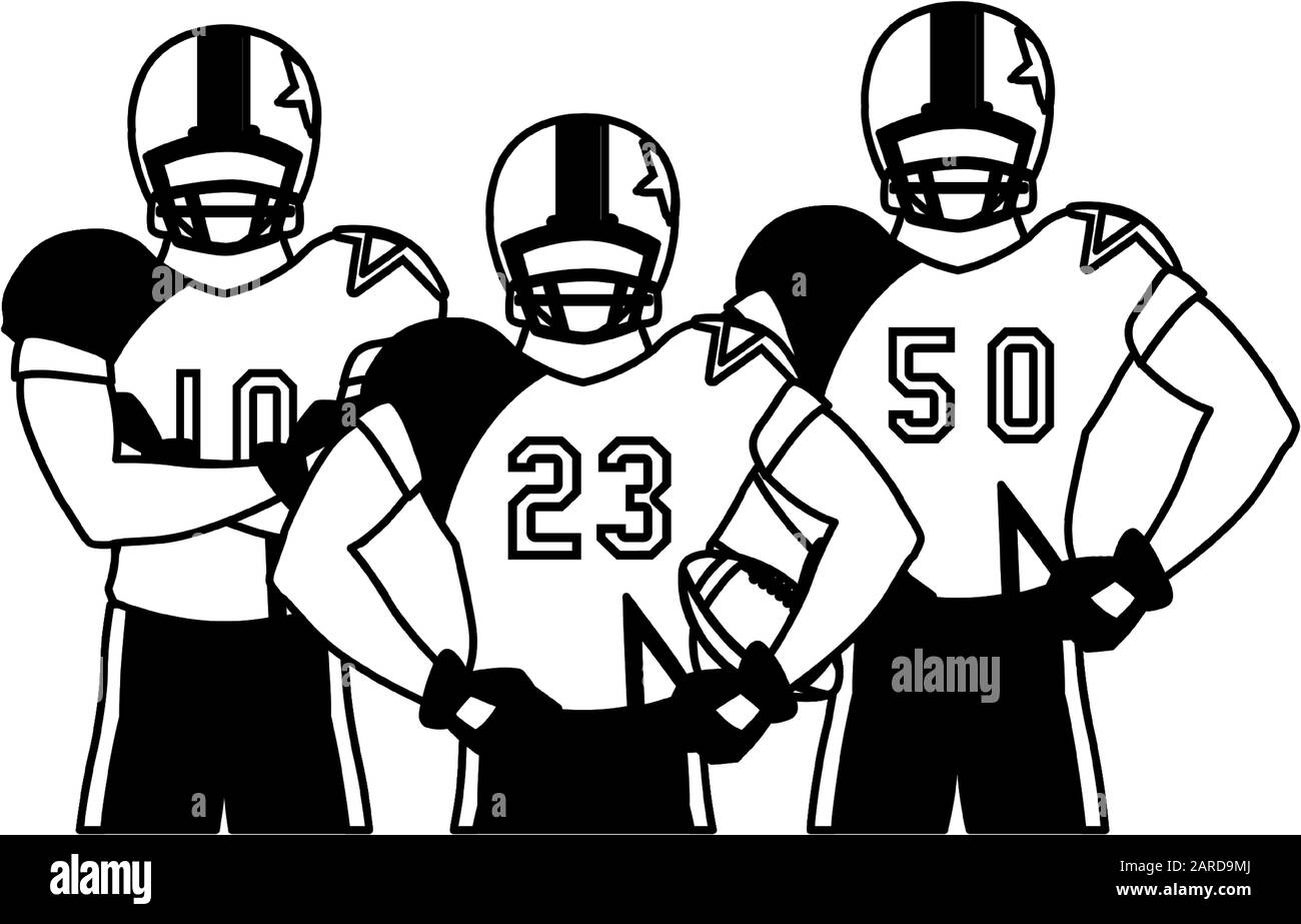team of players american football , sportsmen with uniform vector ...