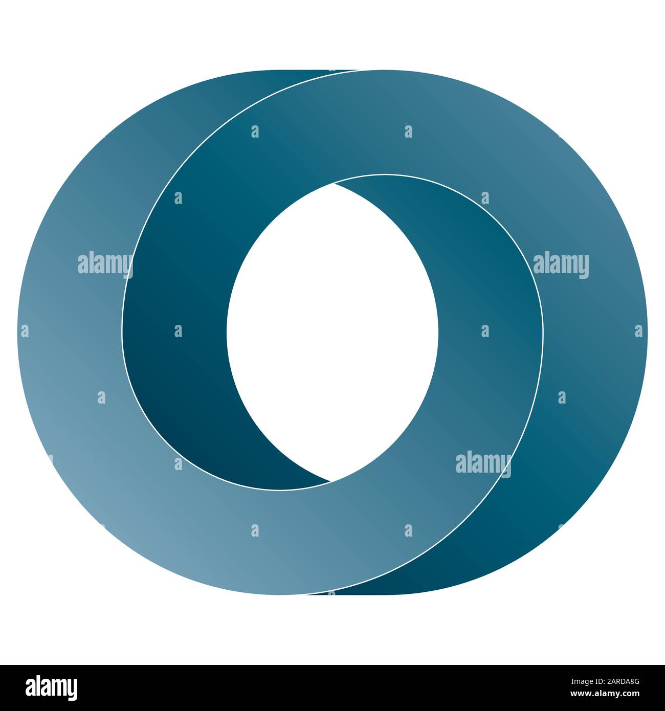 Impossible circle icon. Vector optical illusion shape on white ...