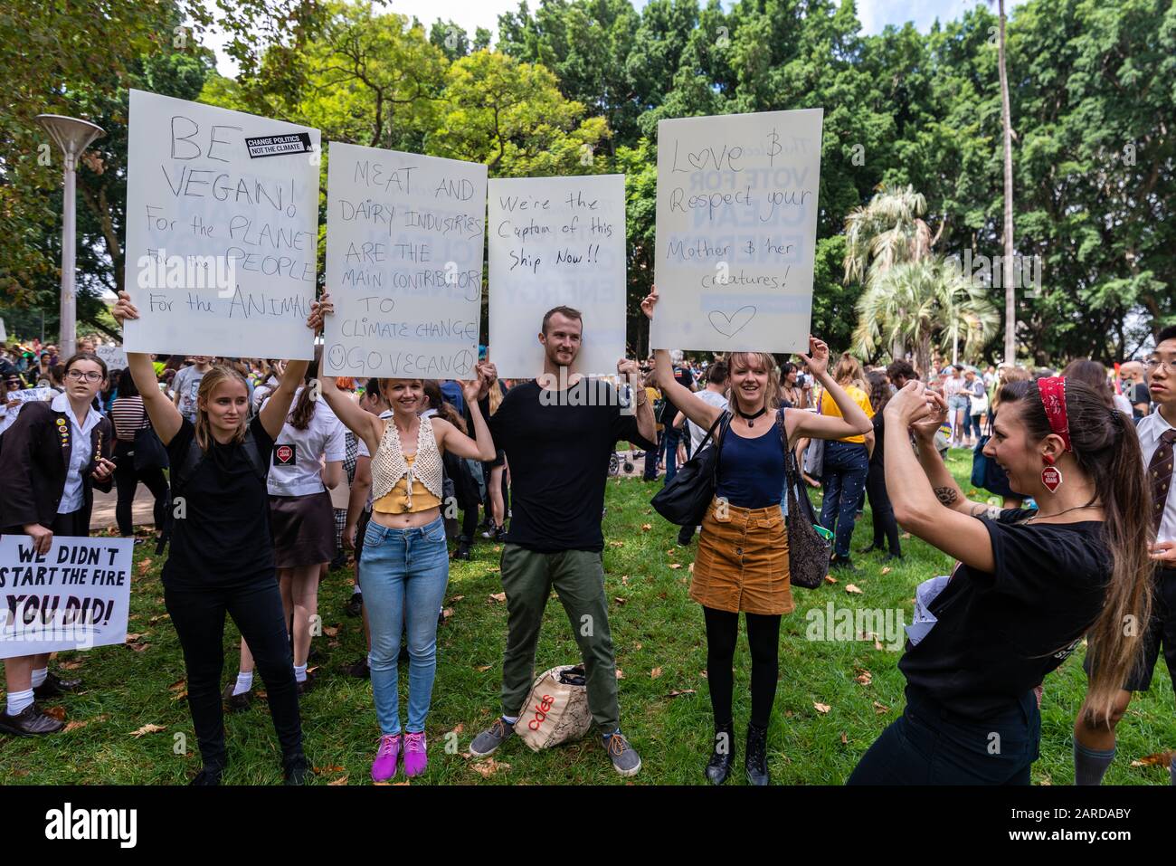 Sydney, Australia - March 15, 2019 - 20 000 Australian students gather ...