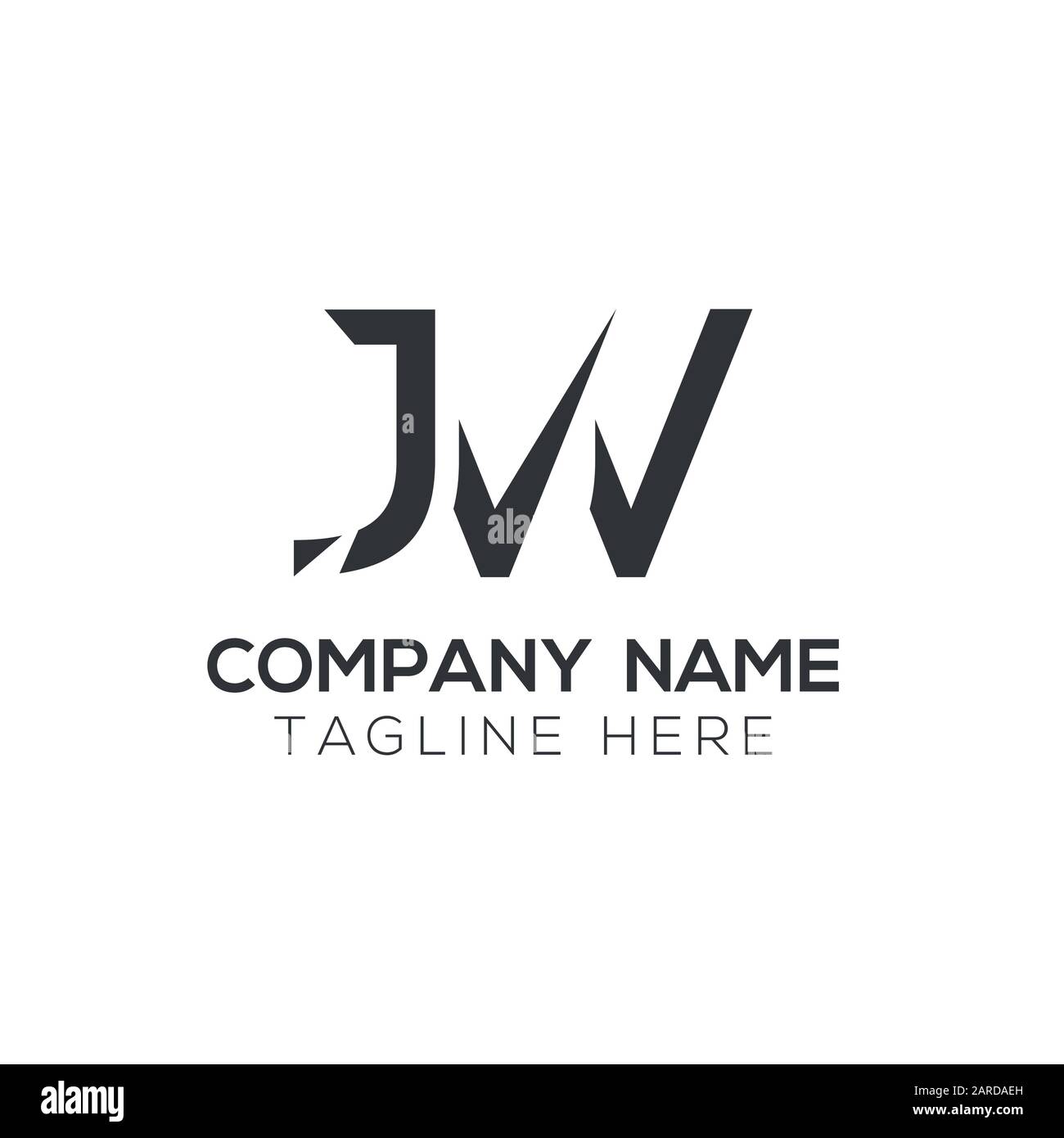 letter JW Logo Design Vector Template. Initial Linked Letter Design JW ...