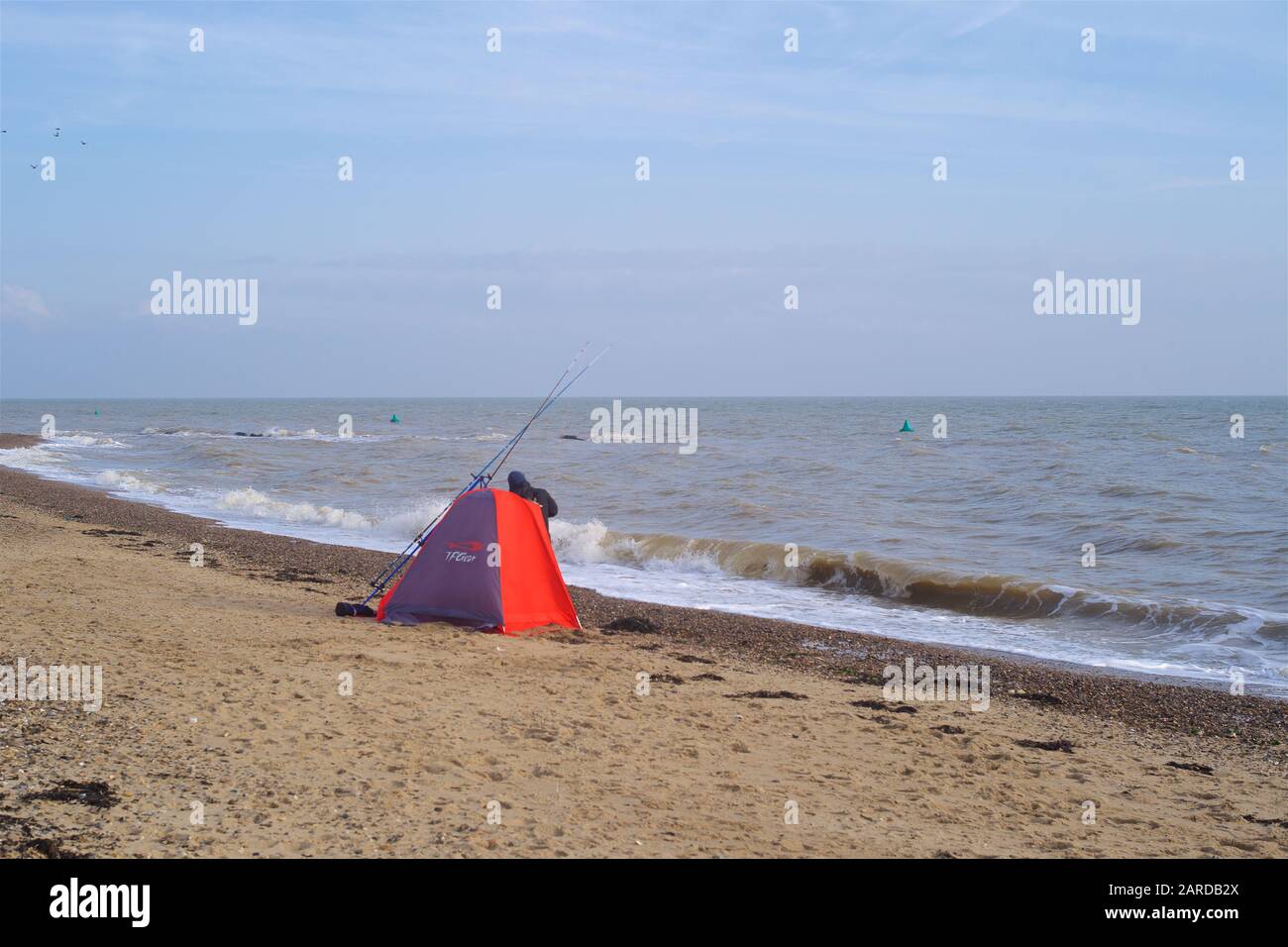 Beach casting at Holland on Sea Stock Photo - Alamy