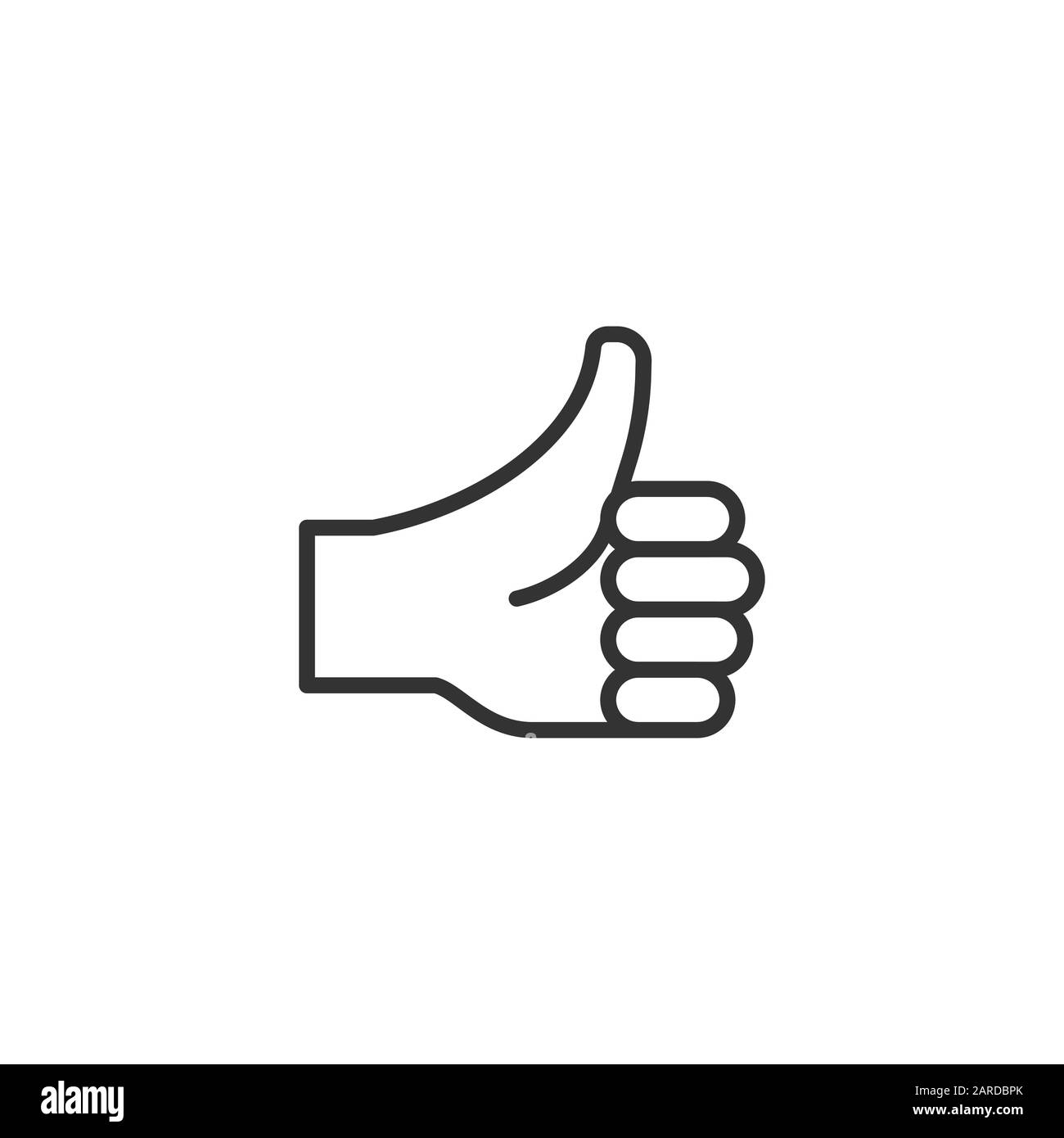 Thumb up icon in flat style. Like gesture vector illustration on white ...