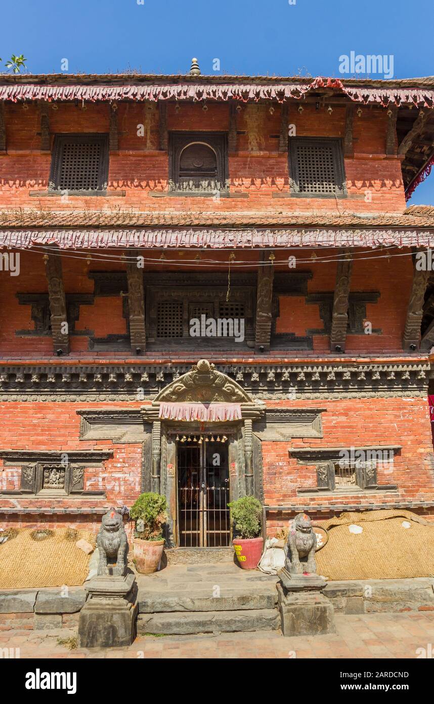 Entrance to a colorful house at Durbar square in Patan, Nepal Stock ...