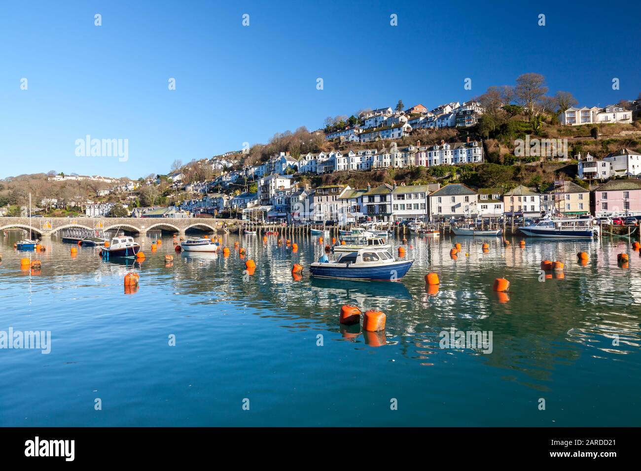 The picturesque coastal town of Looe Cornwall England UK Europe Stock ...