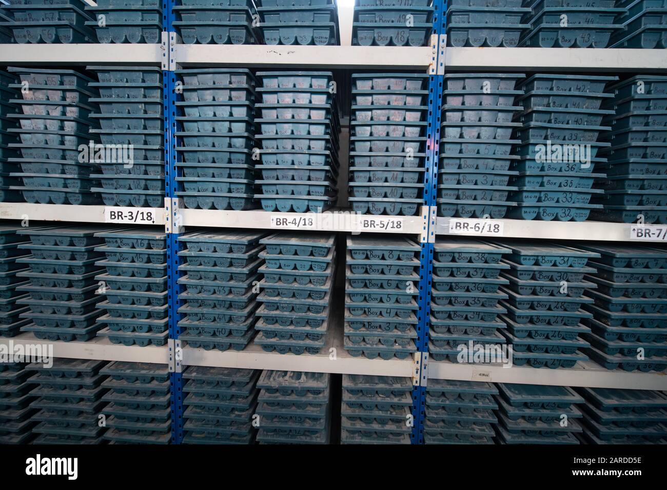 gold mining storage rock core samples geology drilling industy Stock ...