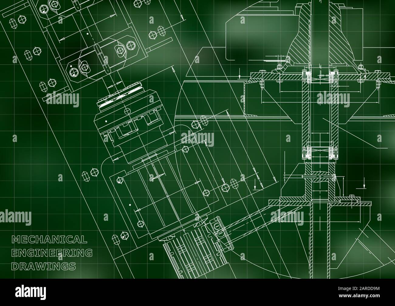 Blueprints. Mechanical engineering drawings. Technical Design. Cover ...