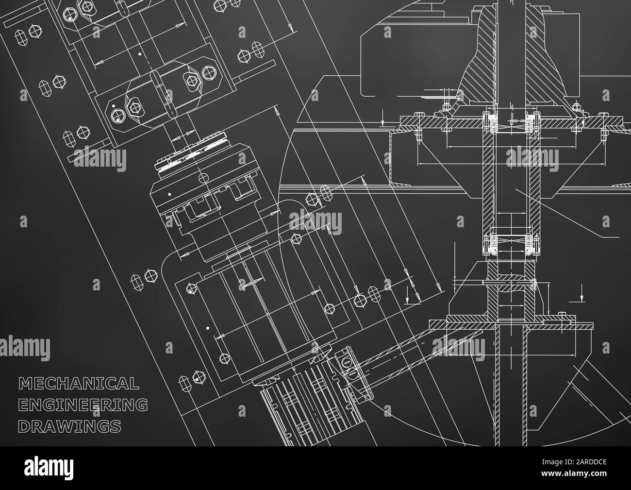 Blueprints. Mechanical engineering drawings. Technical Design. Cover ...