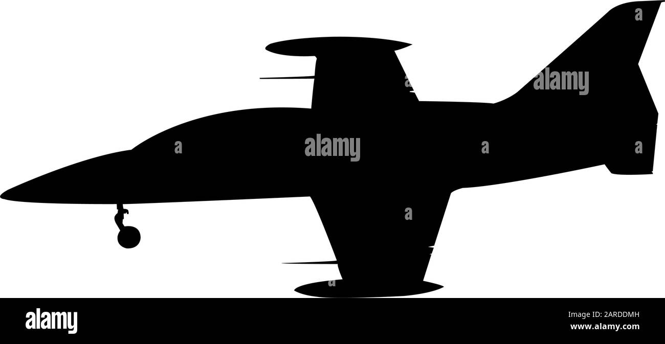 jet airplane silhouette black vector graphic on white background Stock ...