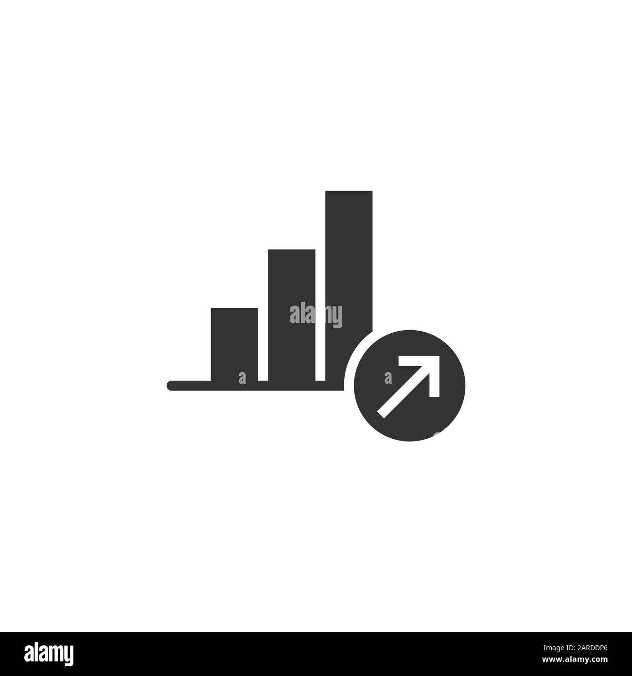 Market trend icon in flat style. Growth arrow with magnifier vector ...