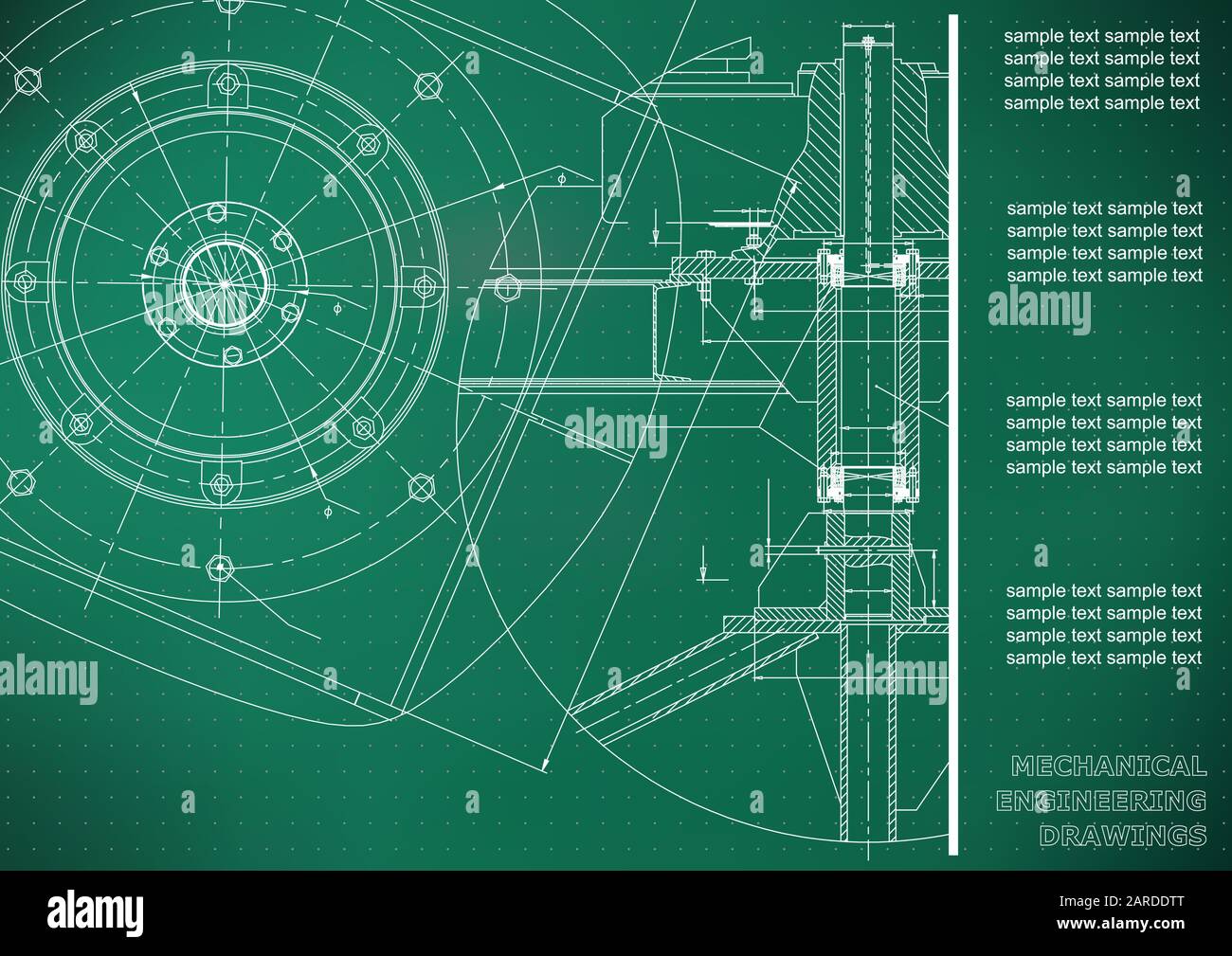 Mechanical engineering drawings. Vector engineering drawing. Light ...