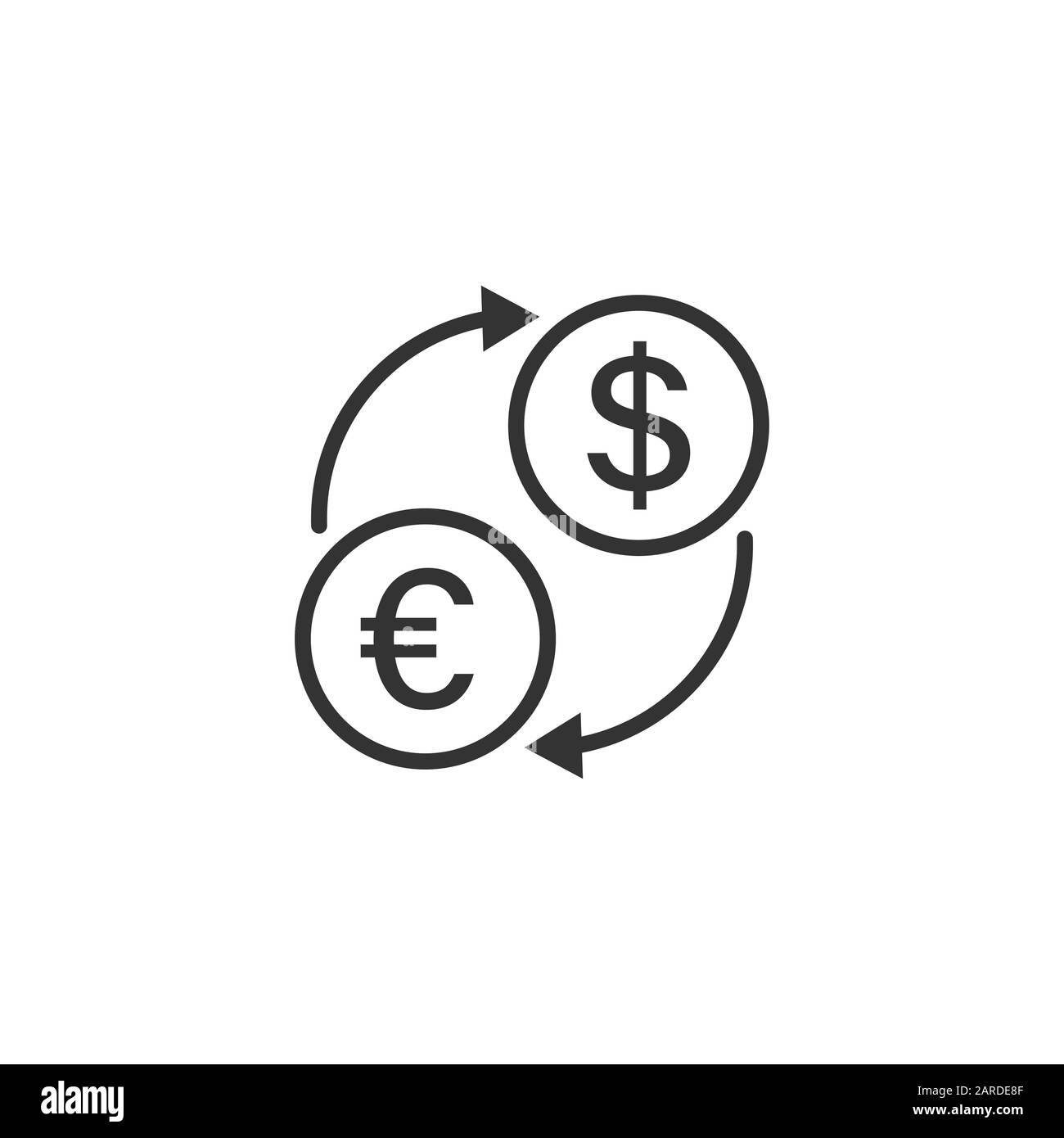 Currency exchange icon in flat style. Dollar euro transfer vector ...