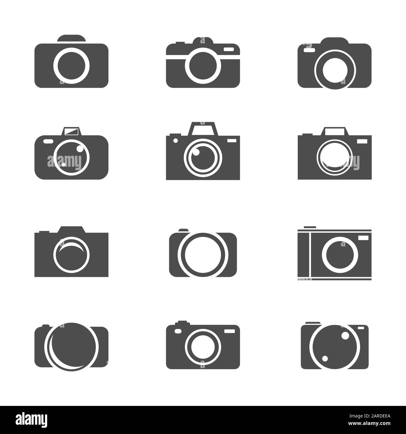 Photo camera . Photography icon set, photo studio symbols Stock Vector ...