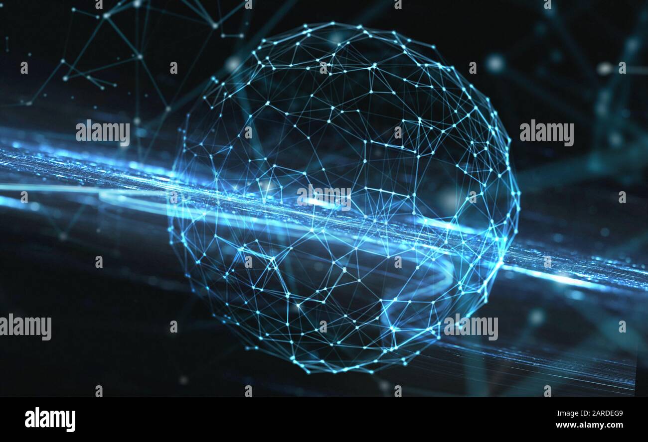 Abstract blue internet background with optical fiber light Stock Photo ...