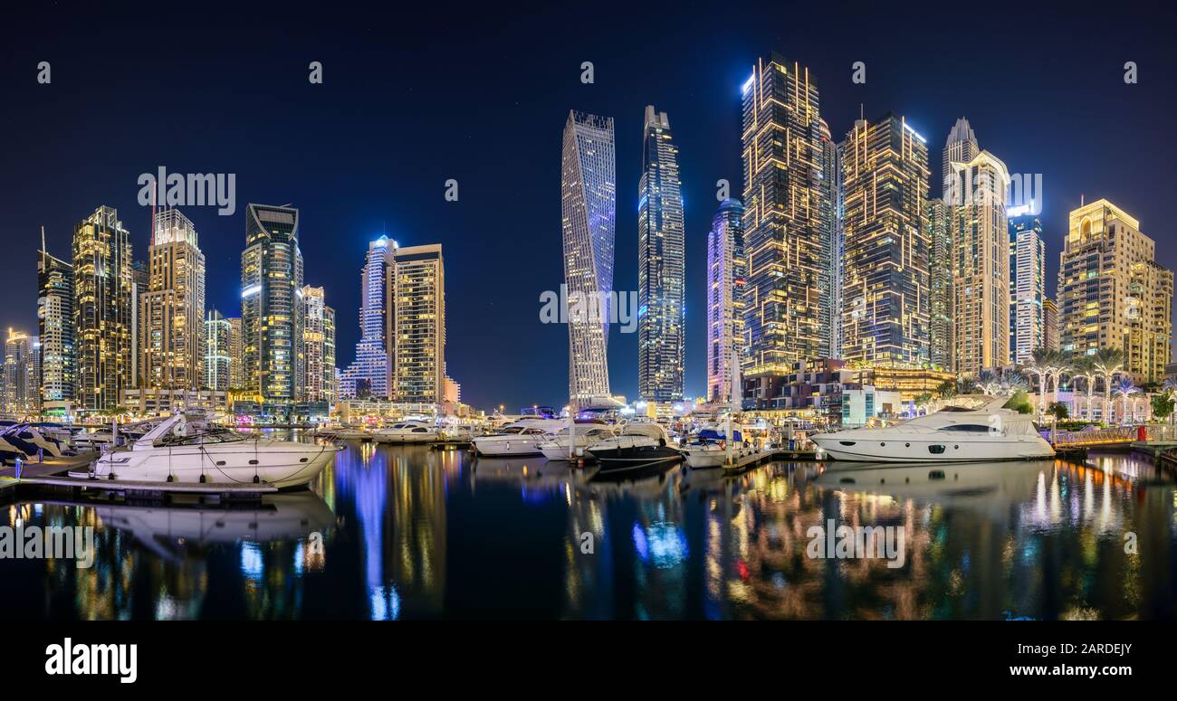 Emirates tower at night hi-res stock photography and images - Alamy
