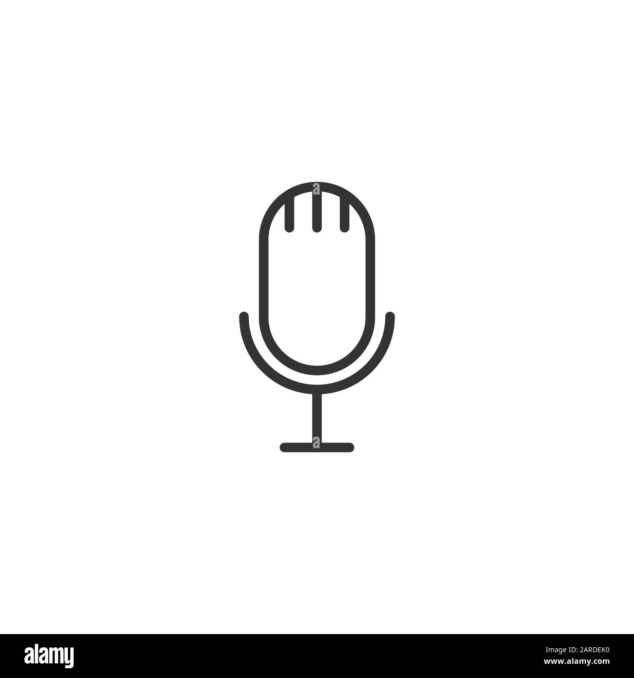 Microphone icon in flat style. Studio mike vector illustration on white ...
