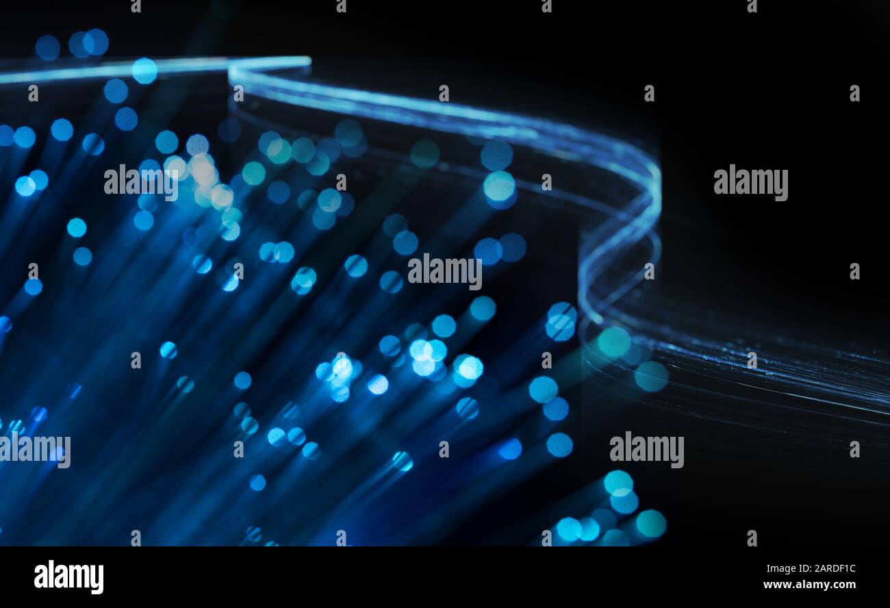 Abstract blue internet background with optical fiber light Stock Photo ...