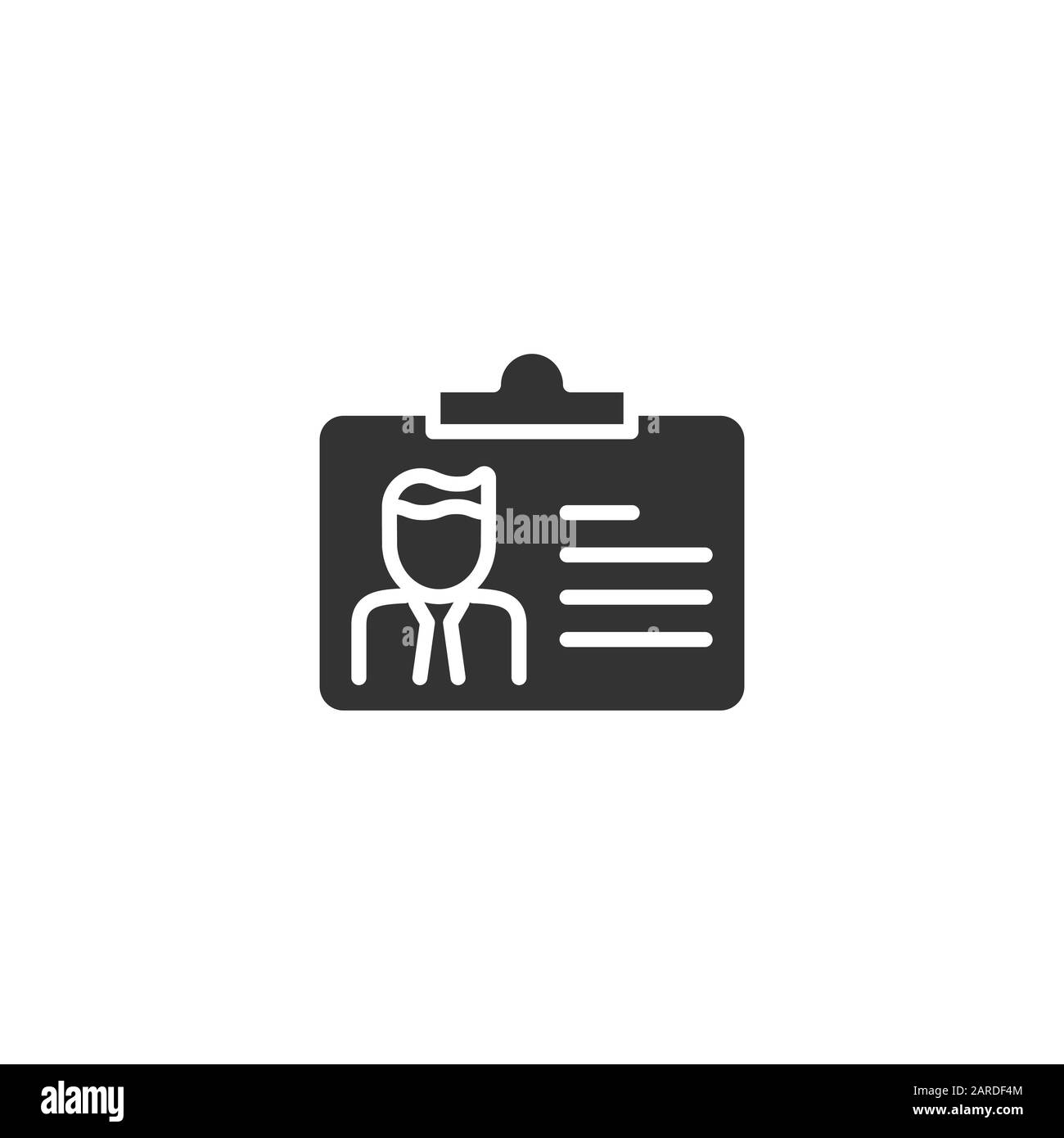 Id card icon in flat style. Identity tag vector illustration on white ...