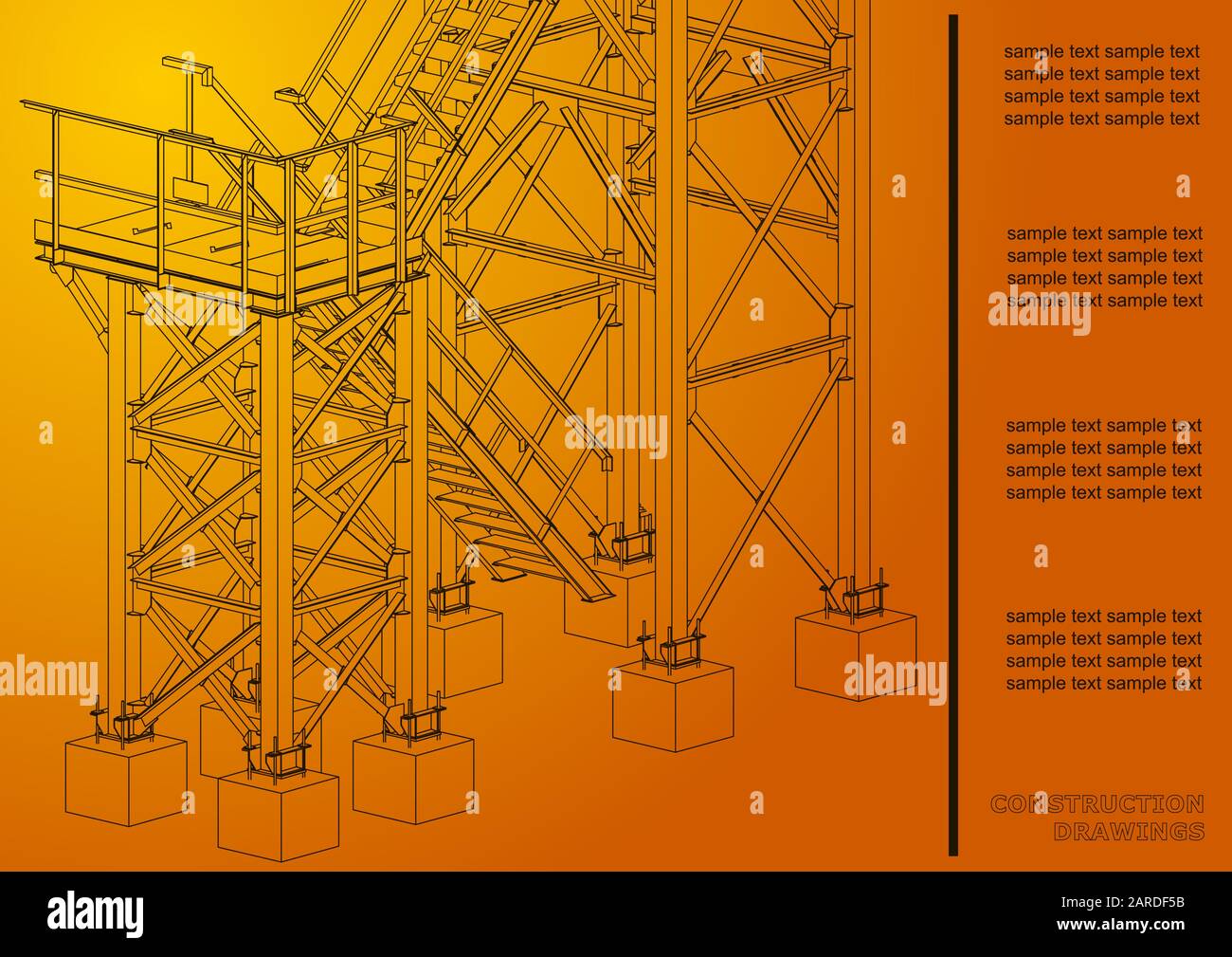 Building. Metal constructions. Volumetric constructions. 3D design ...