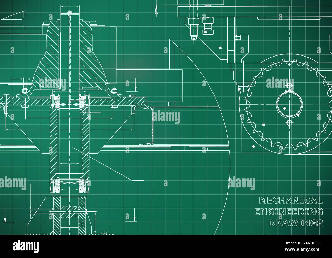 Blueprints. Mechanical engineering drawings. Cover. Banner. Technical ...