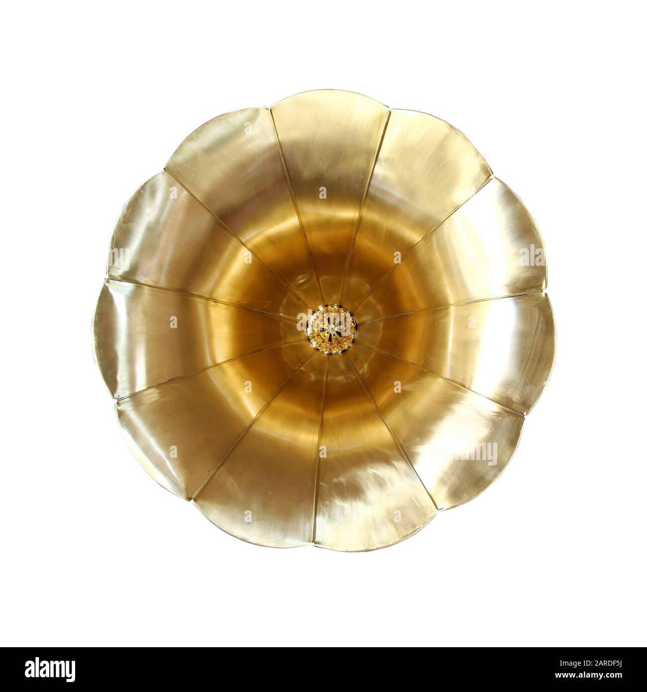 Detail of inside shiny gold trumpet instrument Stock Photo - Alamy